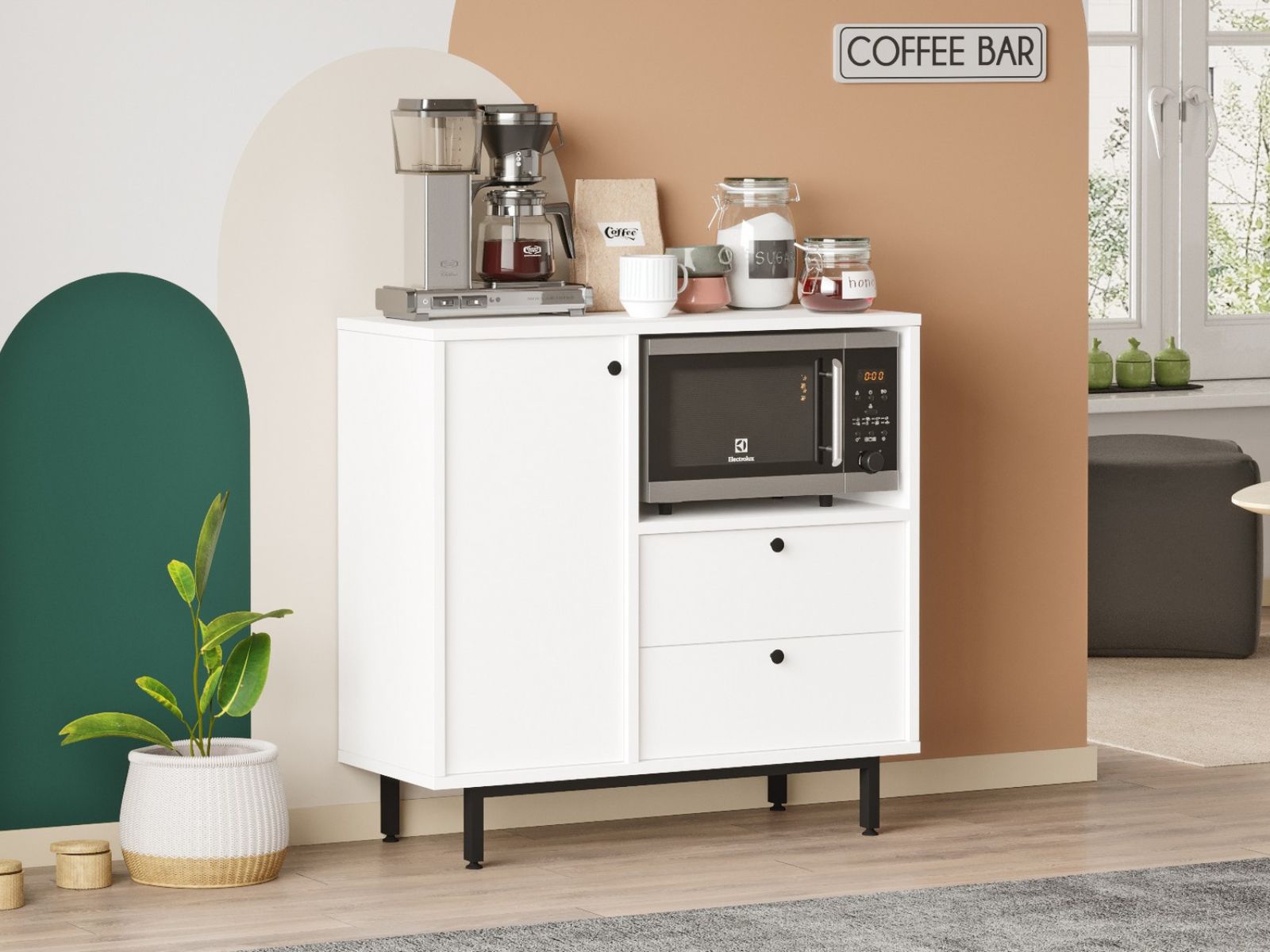 Buffet/bahut SARINO 4 portes chêne canyon