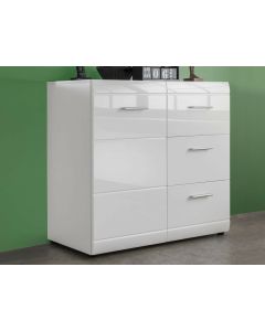 Meuble à chaussures PITTA 2 portes blanc brillant